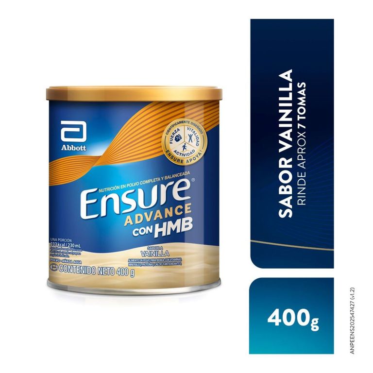Alimento en Polvo Ensure Advance Vainilla Lata 400 g | Tottus Perú