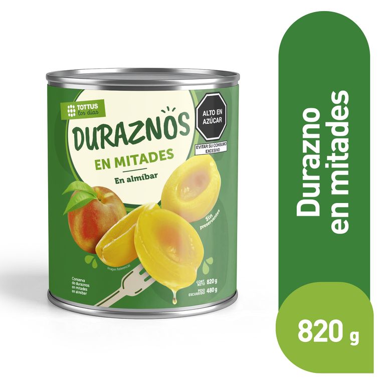 Duraznos En Mitades Tottus Lata 820 g | Tottus Perú