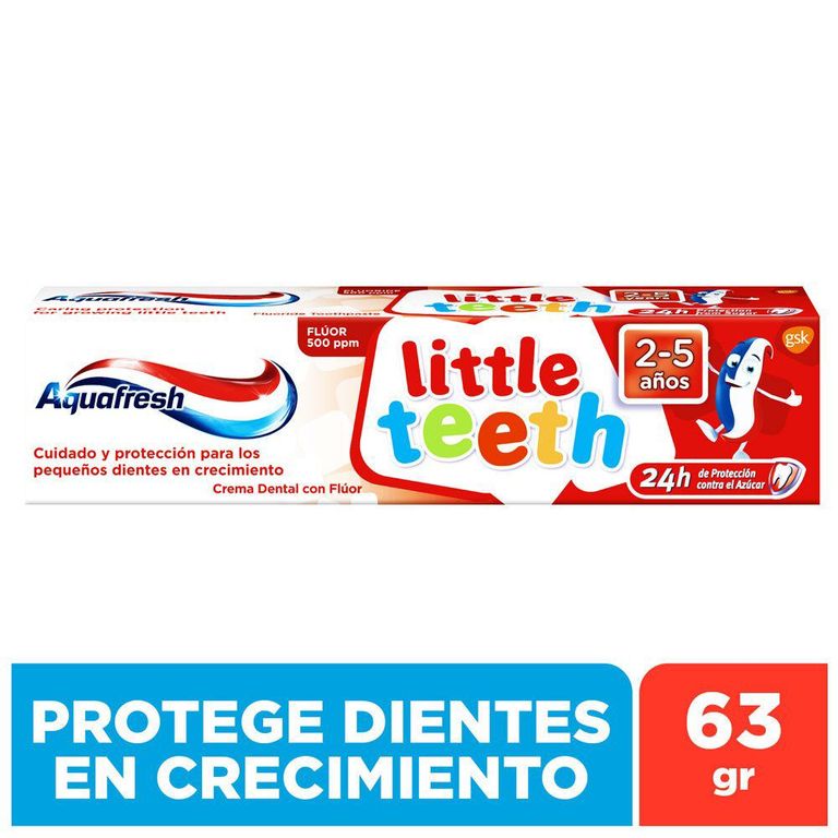 Pasta Dental Aquafresh Little Teeth 2 a 5 Años Envase 63 g | Tottus Perú