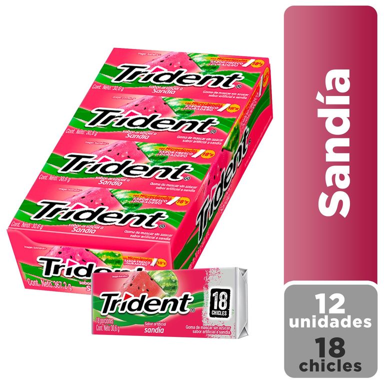 Chicles Trident Sandía Display 12 Und | Tottus Perú