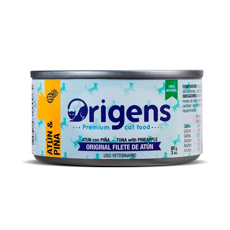 Alimento Húmedo Gatos Origens Filete Atún y Piña Lata 85 g | Tottus Perú