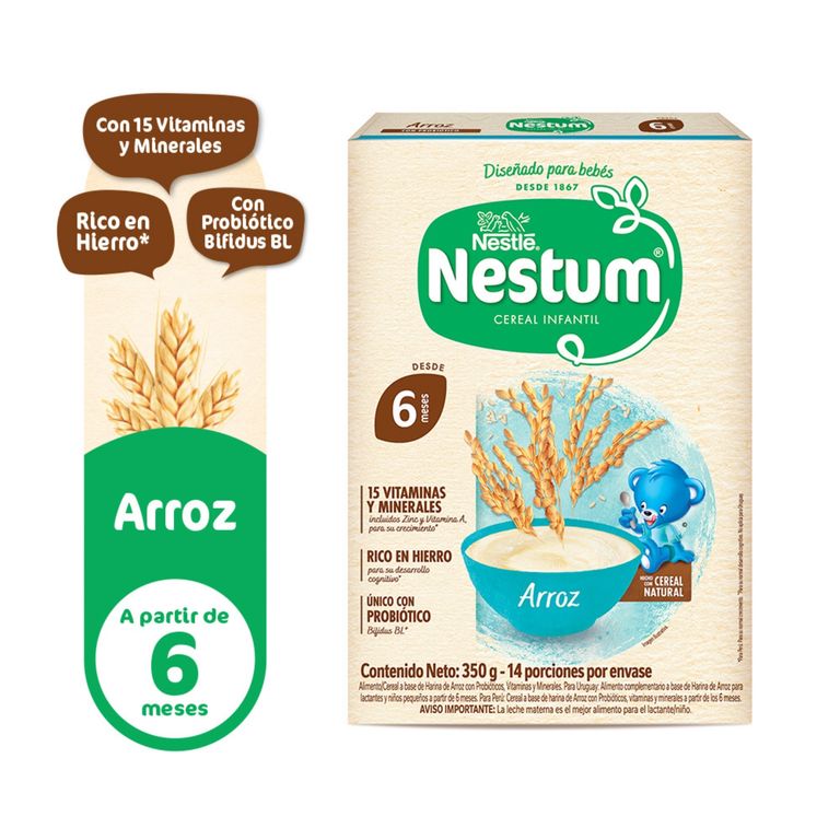Cereal Infantil Nestum +Hierro Arroz Caja 350 g | Tottus Perú