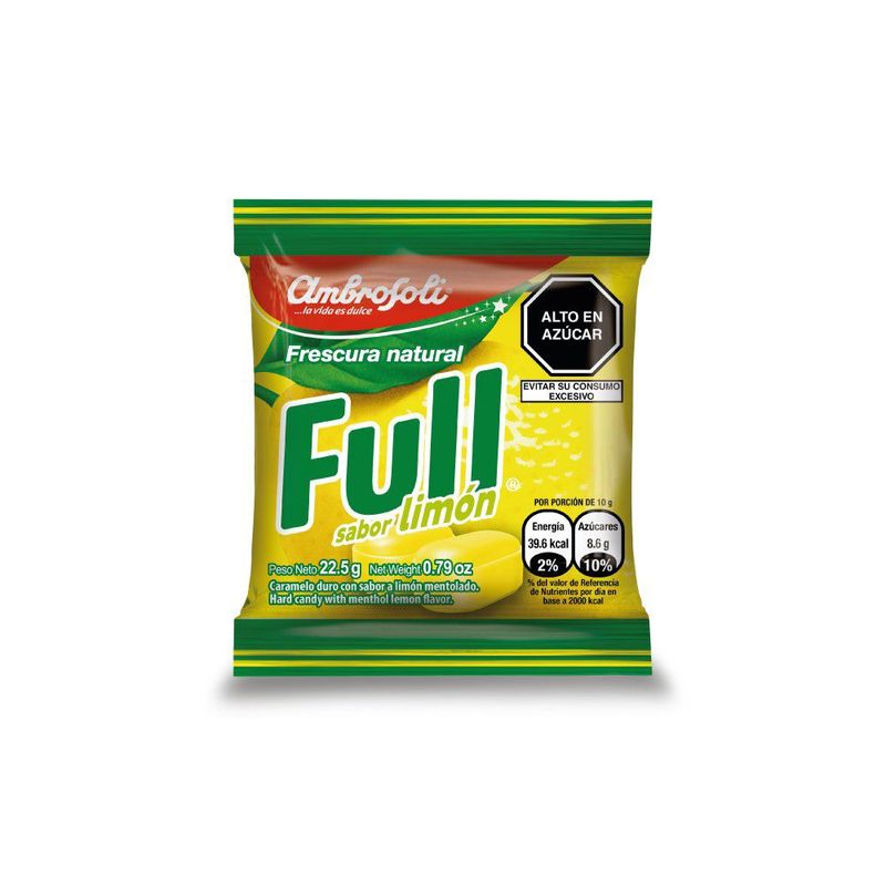 CARAMELO FULL LIMON MENTOLADO SOBRE X 22.5 G | Tottus Perú
