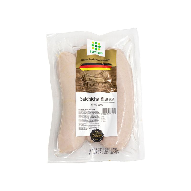 SALCHICHA BLANCA TOTTUS X 300G | Tottus Perú