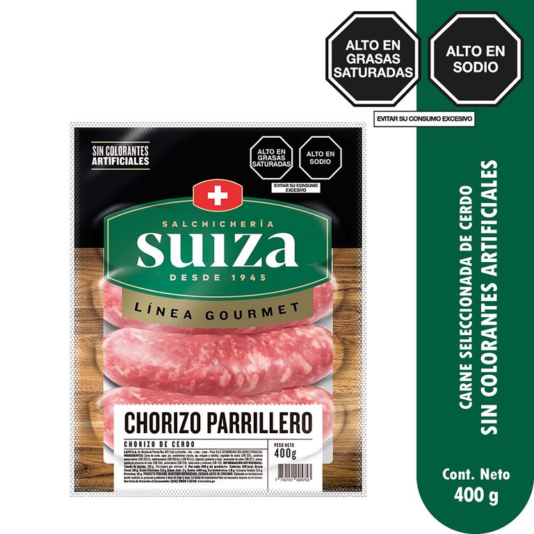 Chorizo Parrillero Fresco Suiza Empaque 400 g | Tottus Perú