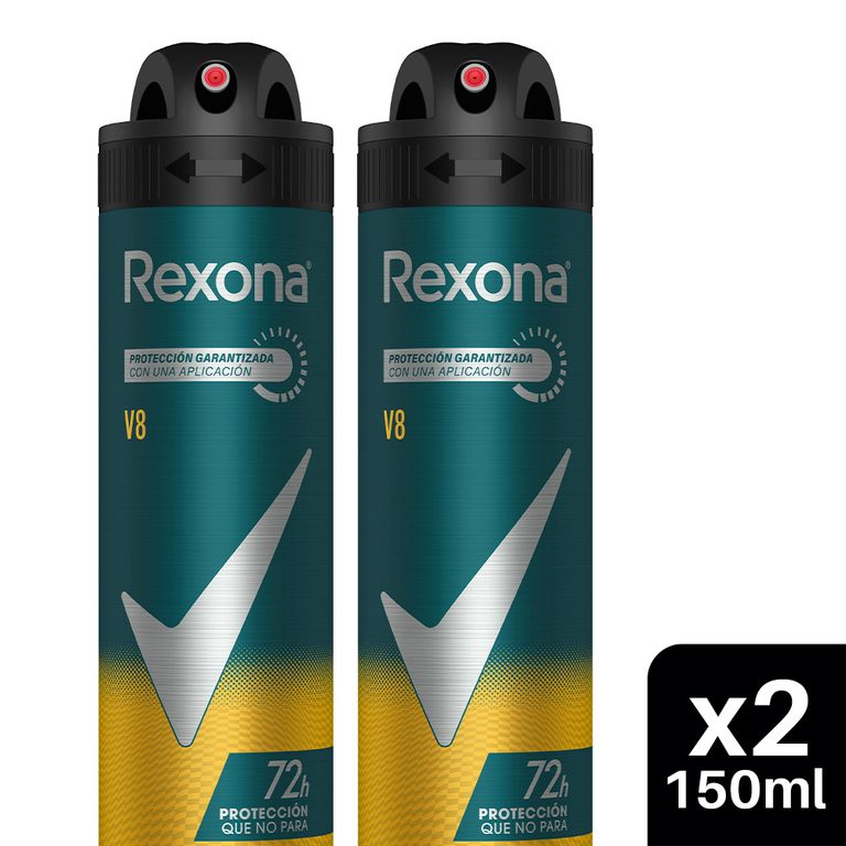 Pack Antitranspirante Masculino Rexona V8 Pack 2 Und 150 mL | Tottus Perú