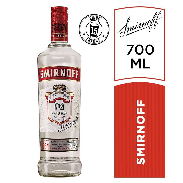 Vodka Smirnoff Red Botella 700 mL | Tottus Perú