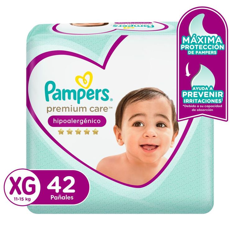 Pañales Premium Care Pampers Talla XG Empaque 42 Und | Tottus Perú