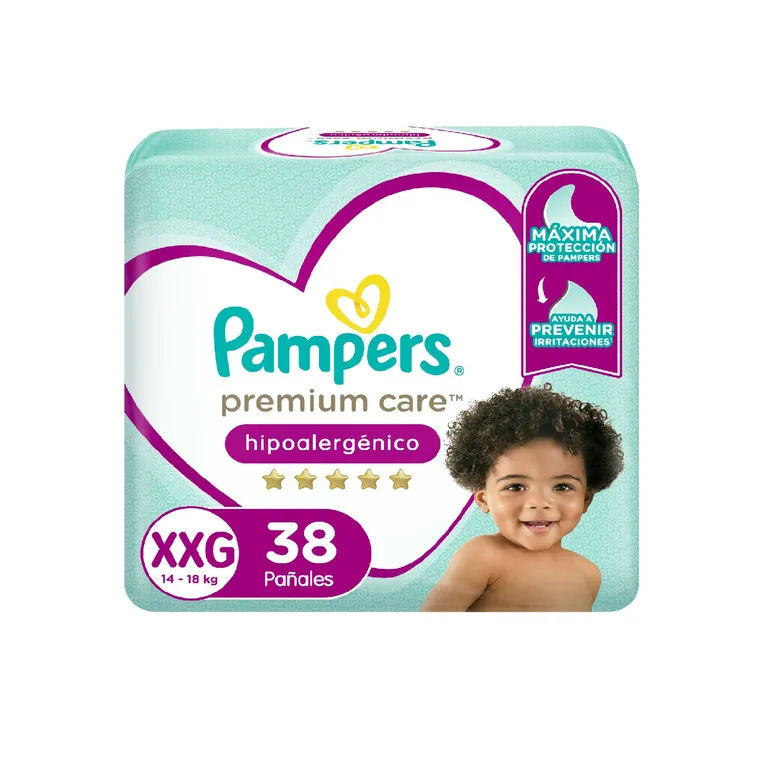 Pañales Premium Care Pampers Talla XXG Empaque 38 Und | Tottus Perú