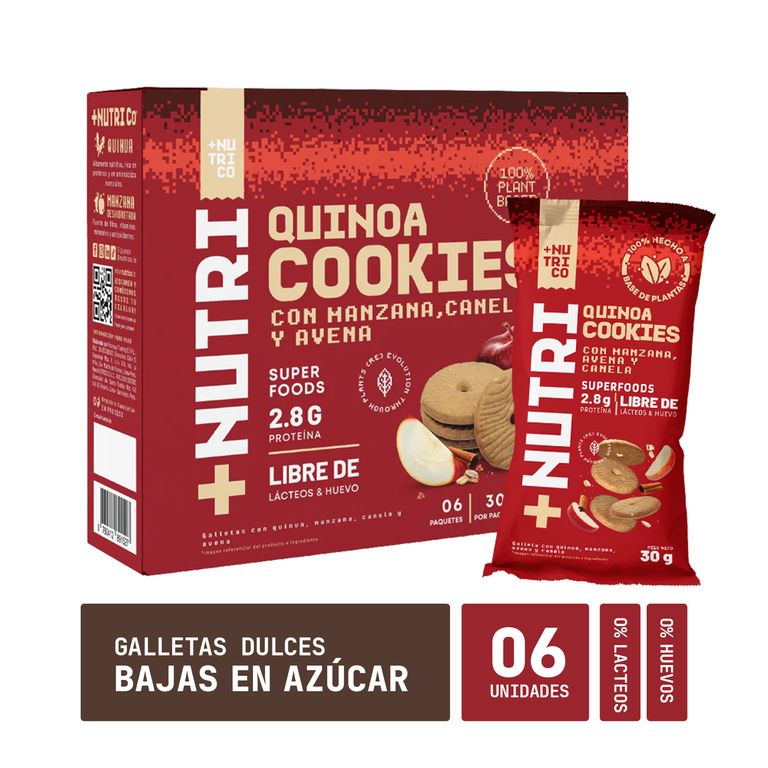 Galletas Nutri Co Quinua y Manzana Caja 6 Und | Tottus Perú