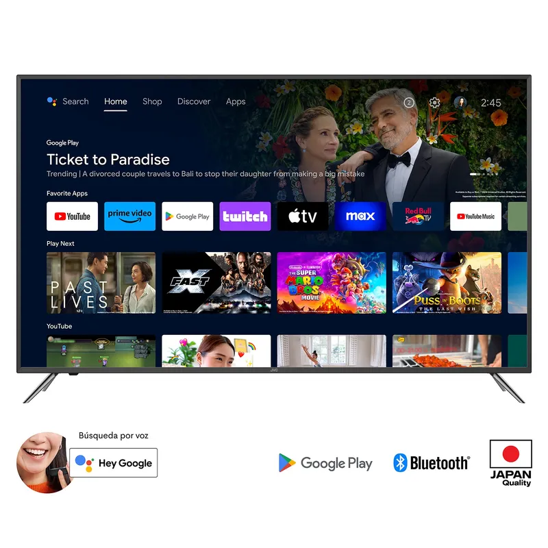 Televisor JVC LED 55'' 4K UHD Frameless TV LT-55KB607 | Tottus Perú