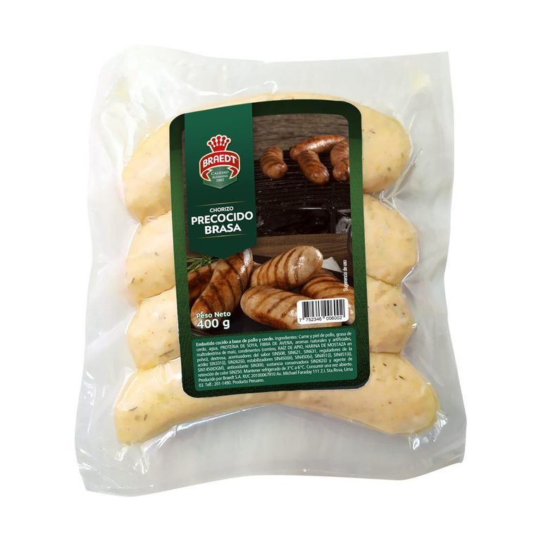 Chorizo Braedt Precocido Brasa Empaque 400 g | Tottus Perú