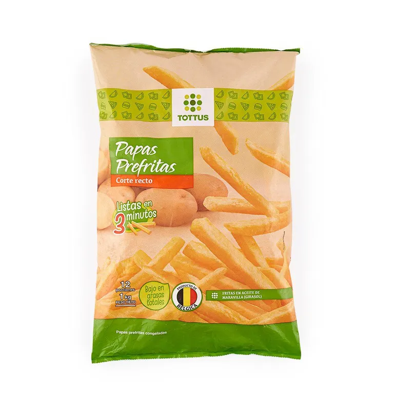 Papas Pre Fritas Rectas Congeladas Tottus Bolsa 1 Kg | Tottus Perú