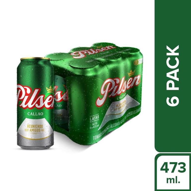 Cerveza Pilsen Sixpack Lata 473 mL | Tottus Perú