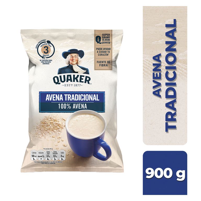 Avena Quaker Tradicional Bolsa 900 g | Tottus Perú