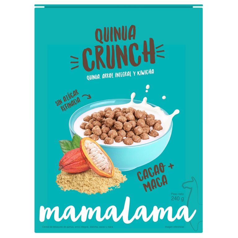 Cereal Quinua Crunch Mamalama Cacao y Maca Caja 240 g | Tottus Perú