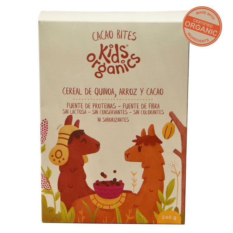 Cereal Orgánico Cacao Bites Kids Organic Caja 240 g | Tottus Perú