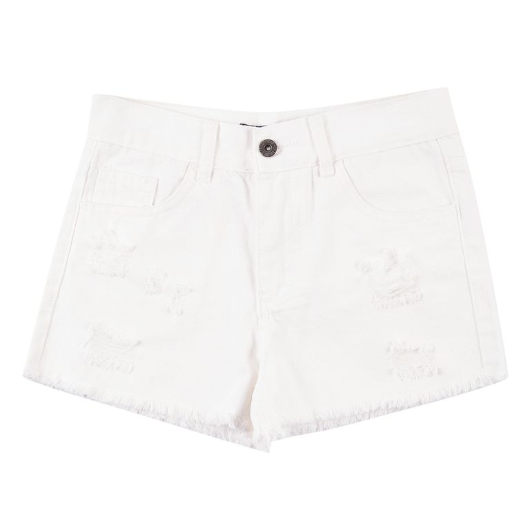 Short Denim Rasgado Teens Talla 14 Blanco | Tottus Perú
