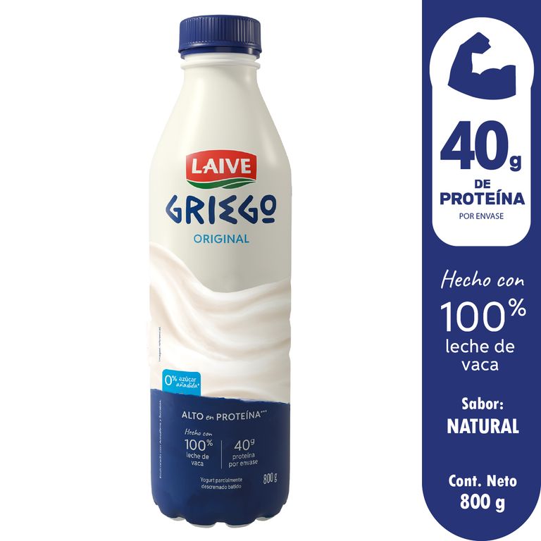 Yogurt Laive Griego Natural Botella 800 mL | Tottus Perú