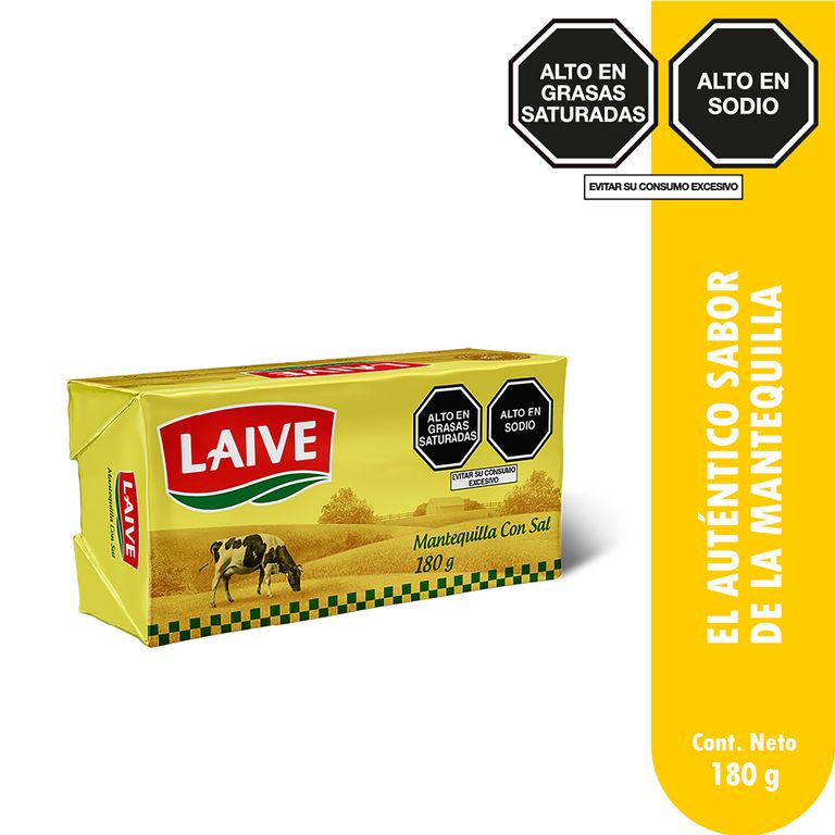 Mantequilla con Sal Laive en Barra Empaque 180 g | Tottus Perú