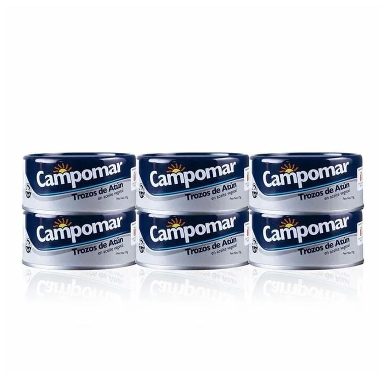 TROZO DE ATUN EN ACEITE V CAMPOMAR SIX PACK X 150 | Tottus Perú