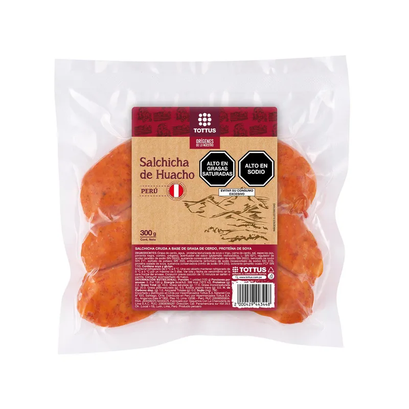 Salchicha de Huacho Tottus Empaque 300 g | Tottus Perú