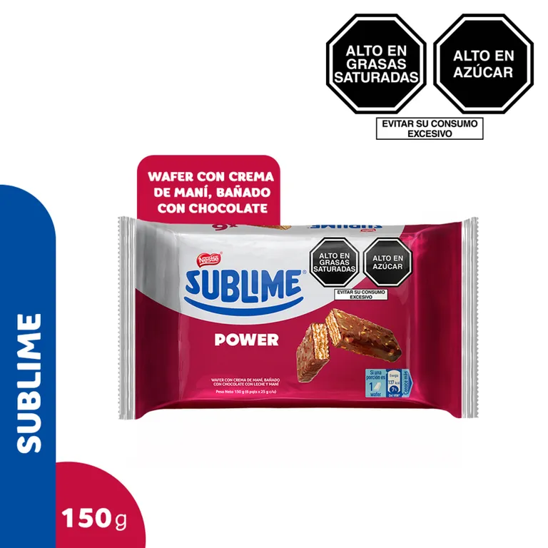 Galleta Sublime Power Core Maní Chocolate Empaque 25 g | Tottus Perú