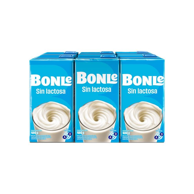Mezcla Láctea Bonlé Sin Lactosa Sixpack Caja 480 g | Tottus Perú