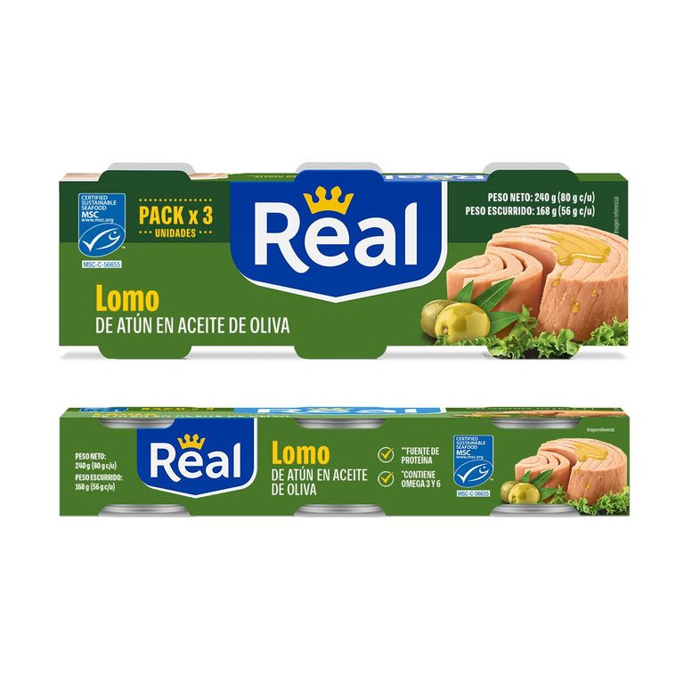 Lomo de Atún Real en Aceite de Oliva Pack 3 Latas 80 g | Tottus Perú