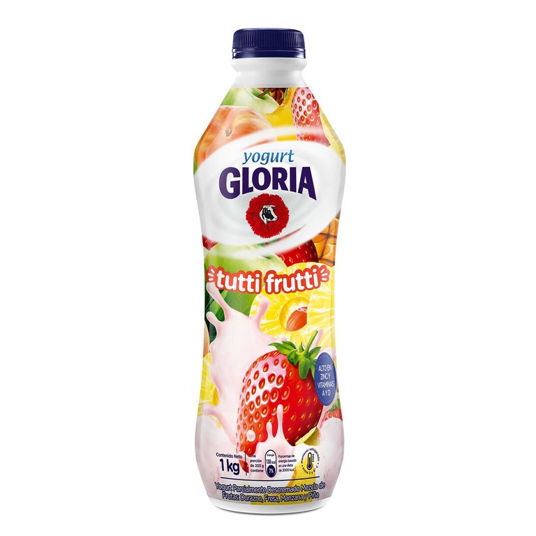 Yogurt Bebible Gloria Tutti Frutti Botella 1 Kg | Tottus Perú