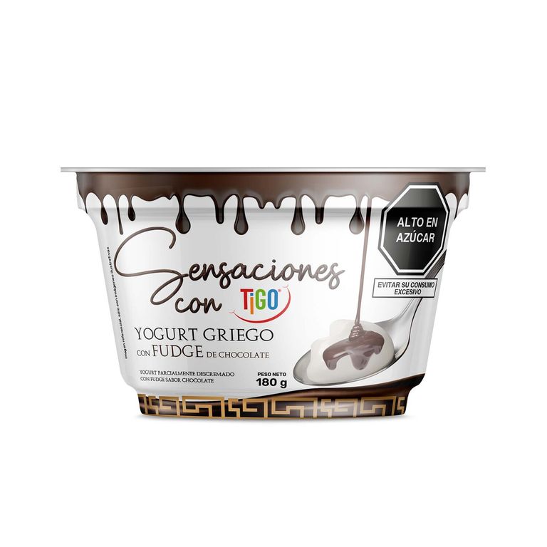 Yogurt Griego Tigo Sensaciones con Fudge Chocolate Envase 180 g ...