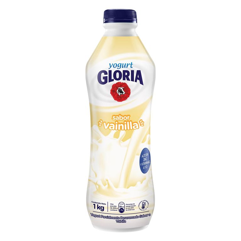 Yogurt Gloria Vainilla Botella 1 Kg | Tottus Perú