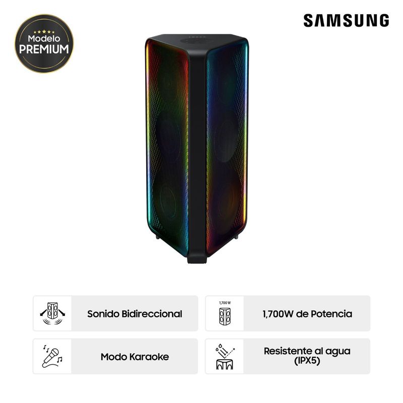 Torre de Sonido Samsung Bluetooth 1700W MX-ST90B/PE | Tottus Perú