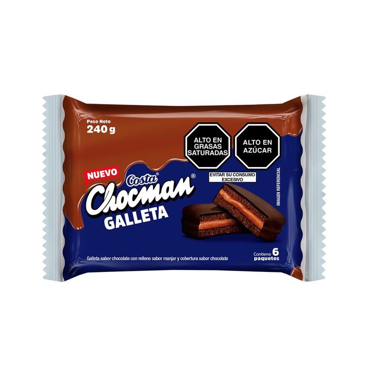 Galleta Costa Chocman Chocolate Sixpack 240 g | Tottus Perú