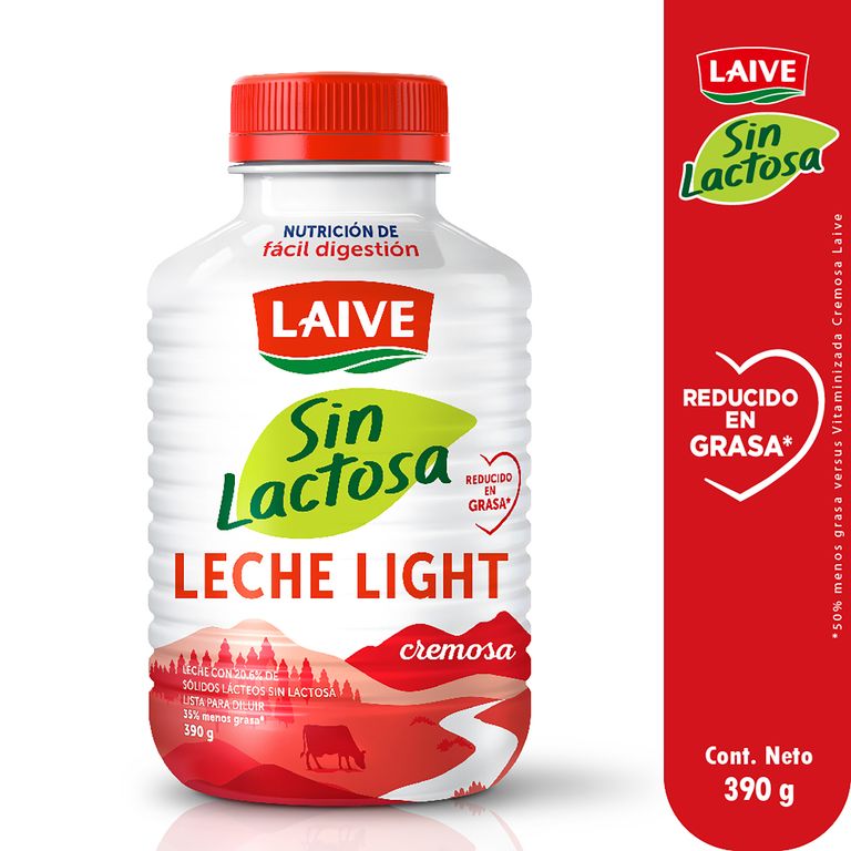 Leche Laive Light Sin Lactosa Botella 390 g | Tottus Perú