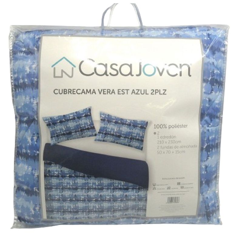 CUBRECAMA VERA EST AZUL 2PLZ | Tottus Perú