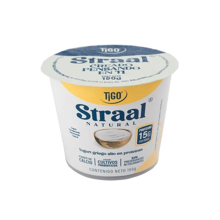 Yogurt Griego Tigo Straal Natural Envase 150 g | Tottus Perú
