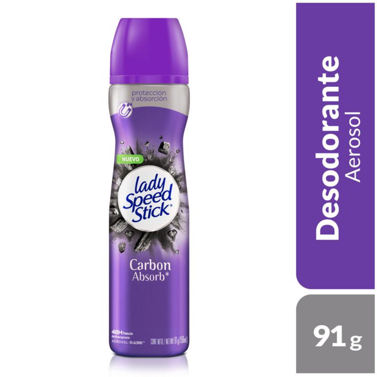 Antitranspirante en Spray Lady Speed Stick Carbon Absorb Envase 150 mL ...