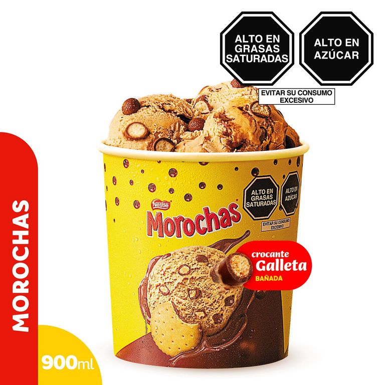Helado Morochas Chocolate con Galleta Sabor Vainilla Pote 900 mL ...