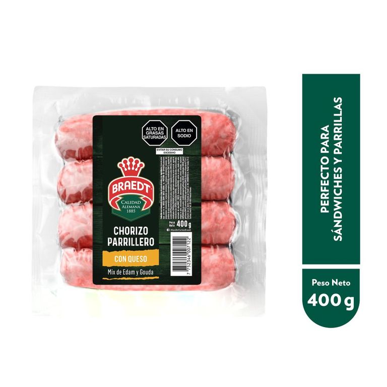 Chorizo Parrillero con Queso Braedt Empaque 400 g | Tottus Perú