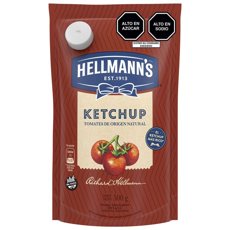 Ketchup Original Hellmanns Doypack 500 g | Tottus Perú