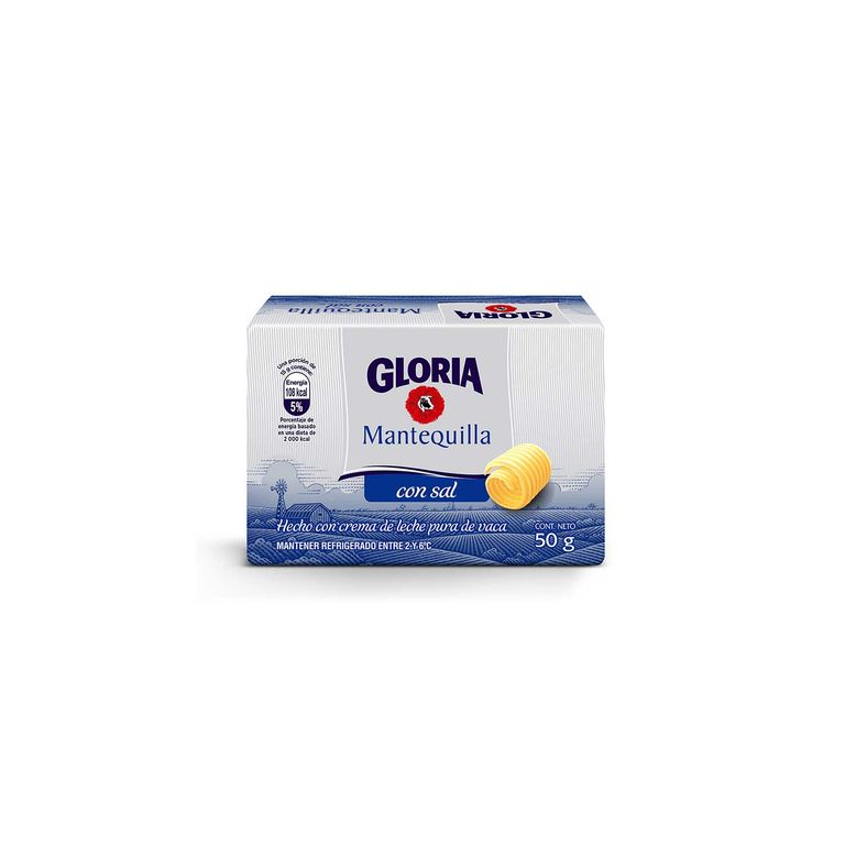 Mantequilla con Sal Gloria en Barra Empaque 50 g | Tottus Perú