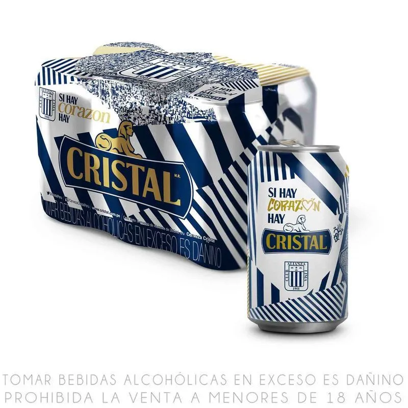 Cerveza Cristal Alianza Lima Sixpack Lata 355 mL | Tottus Perú