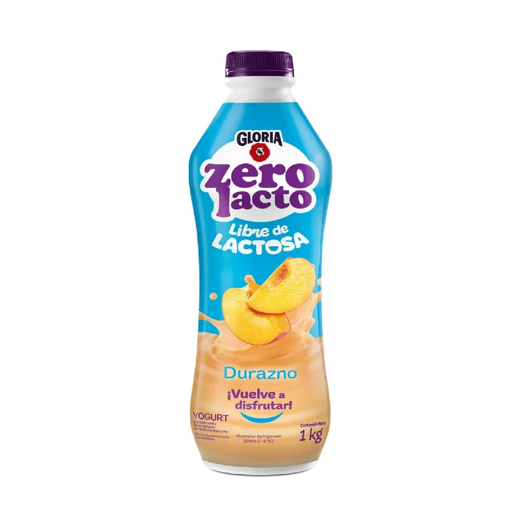 Yogurt Gloria Zero Lacto Durazno Botella 1 Kg | Tottus Perú