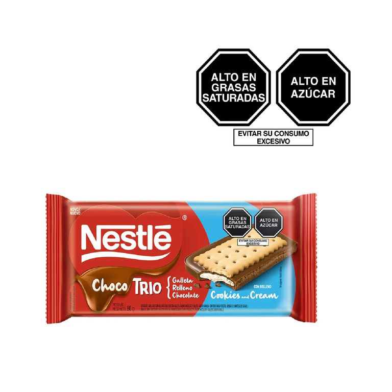 Galleta Nestlé Chocotrio Cookies & Cream Empaque 90 g | Tottus Perú