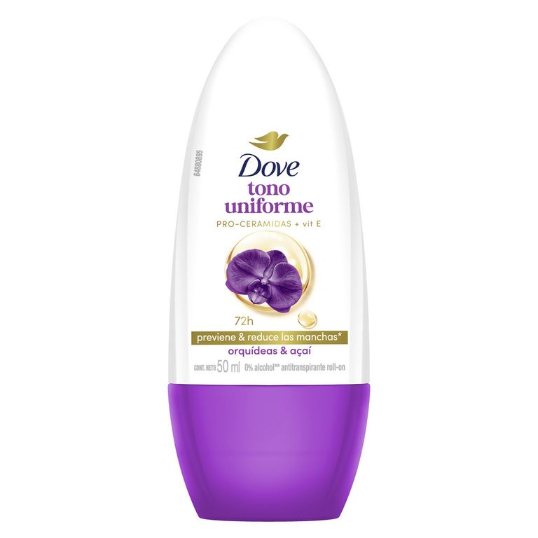 Antitranspirante Roll On Dove Tono Uniforme Orquídea Envase 50 mL ...