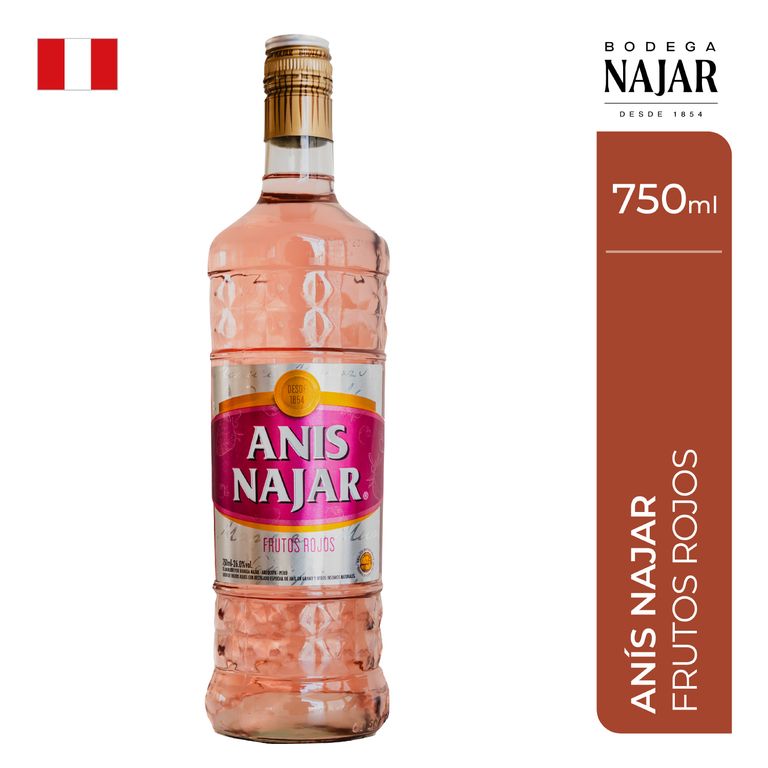 Licor Anís Najar Frutos Rojos Botella 750 mL | Tottus Perú