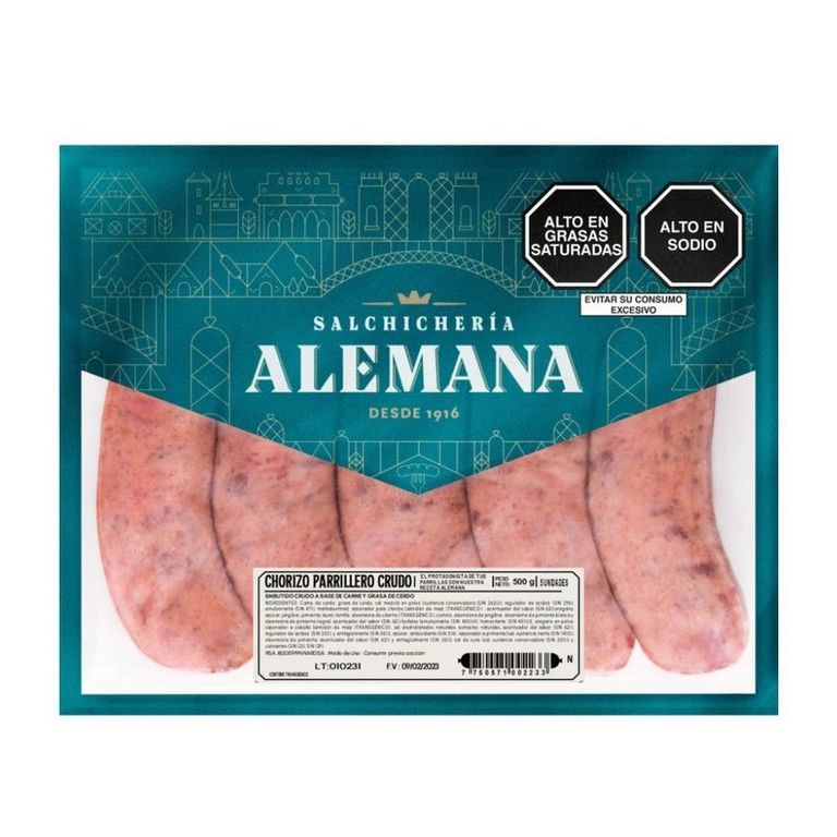 Chorizo Parrillero Salchichería Alemana Empaque 500 g | Tottus Perú
