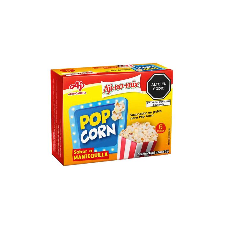 Sazonador Ajinomix Pop Corn Mantequilla Caja 6 Sobres | Tottus Perú