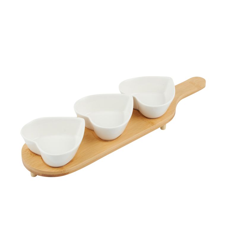 Set Piqueo Amore Tabla 39cm + 3 Bowls | Tottus Perú